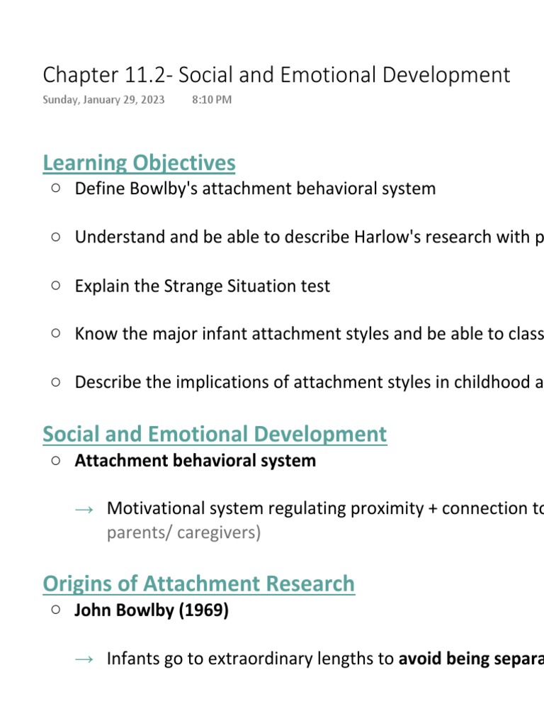 Chapter 11.2 - Social and Emotional Development | PDF