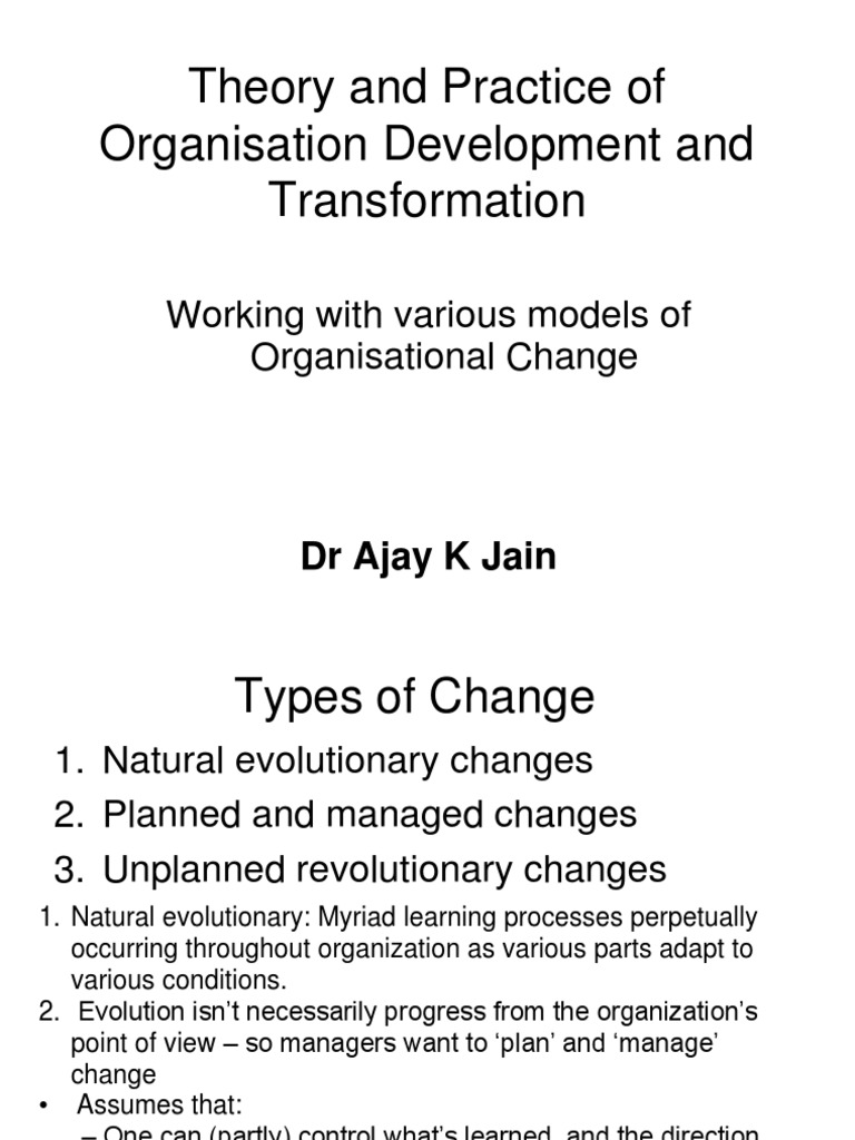 OD Models for Organisational Change Management | PDF | Anxiety | Learning