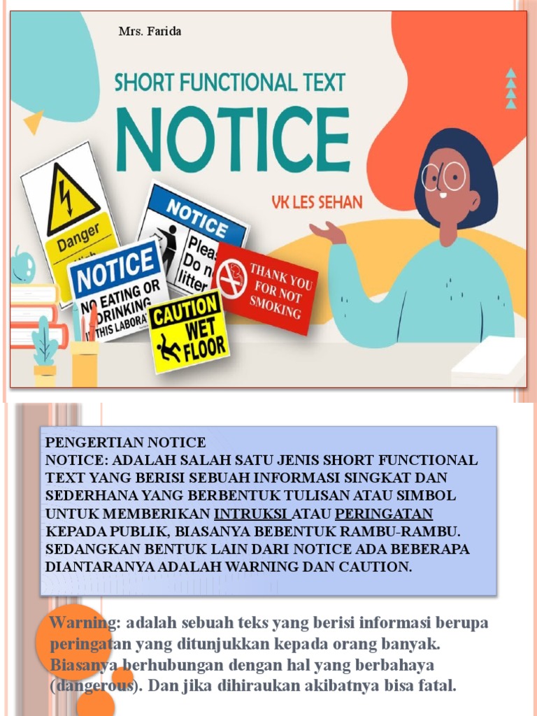 Pengertian Notice KELAS 8 SMTR 2 | PDF