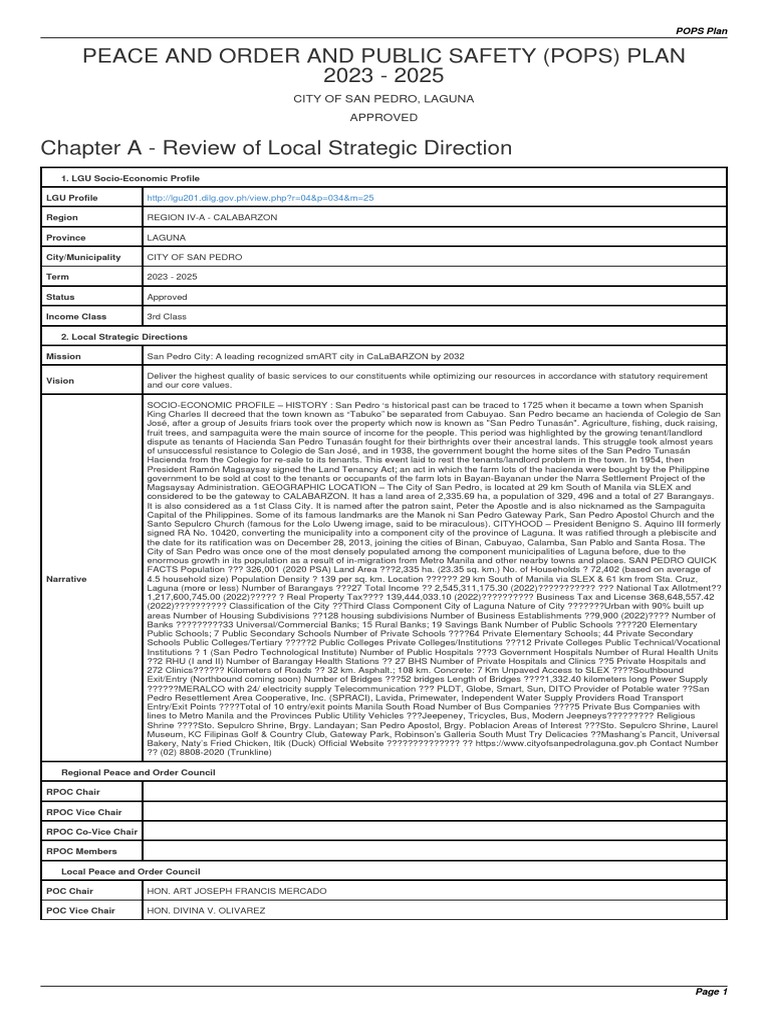 POPS Plan 2023-2025 | PDF