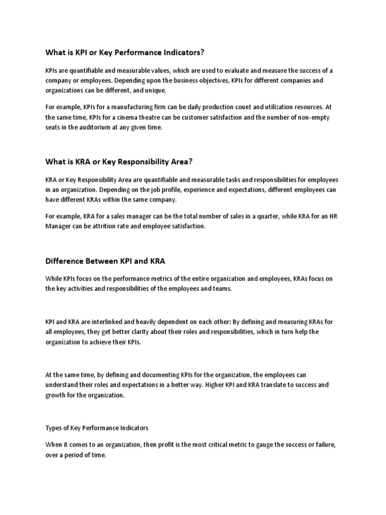 What Is KPI or Key Performance Indicators | PDF