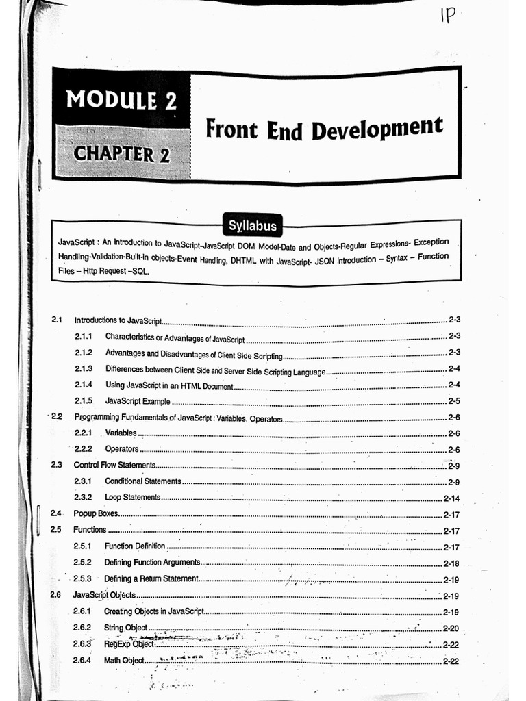 Module 2 Front End Development PDF