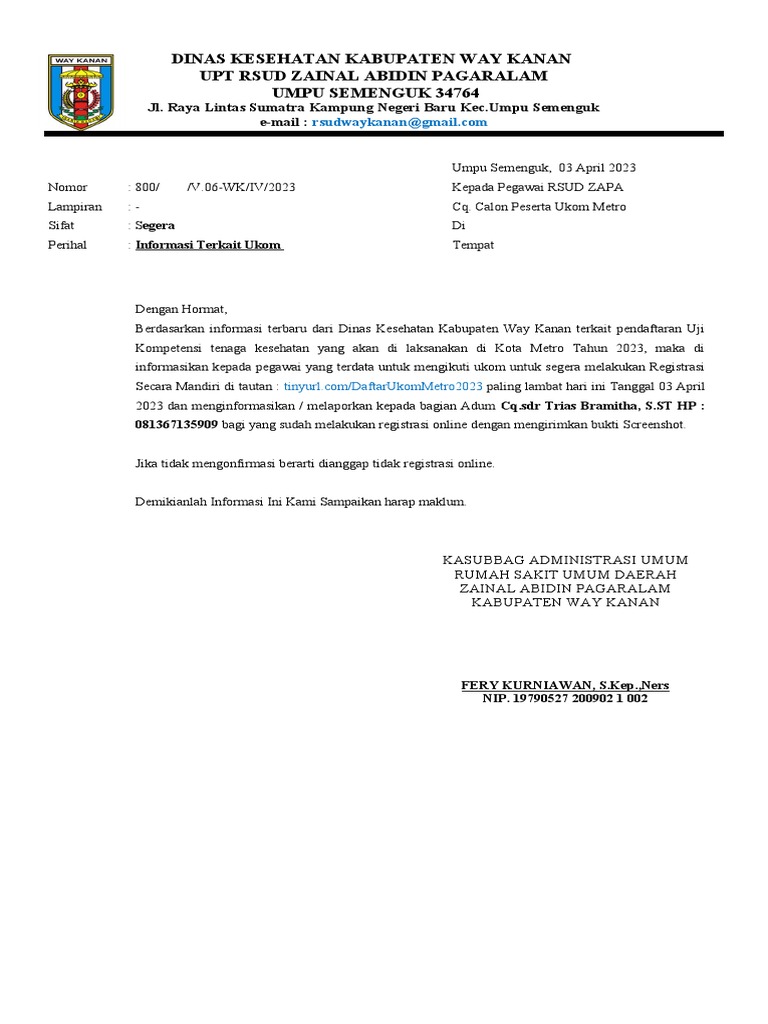 Surat Keluar Terbaru Surat Edaran Kop Baru | PDF