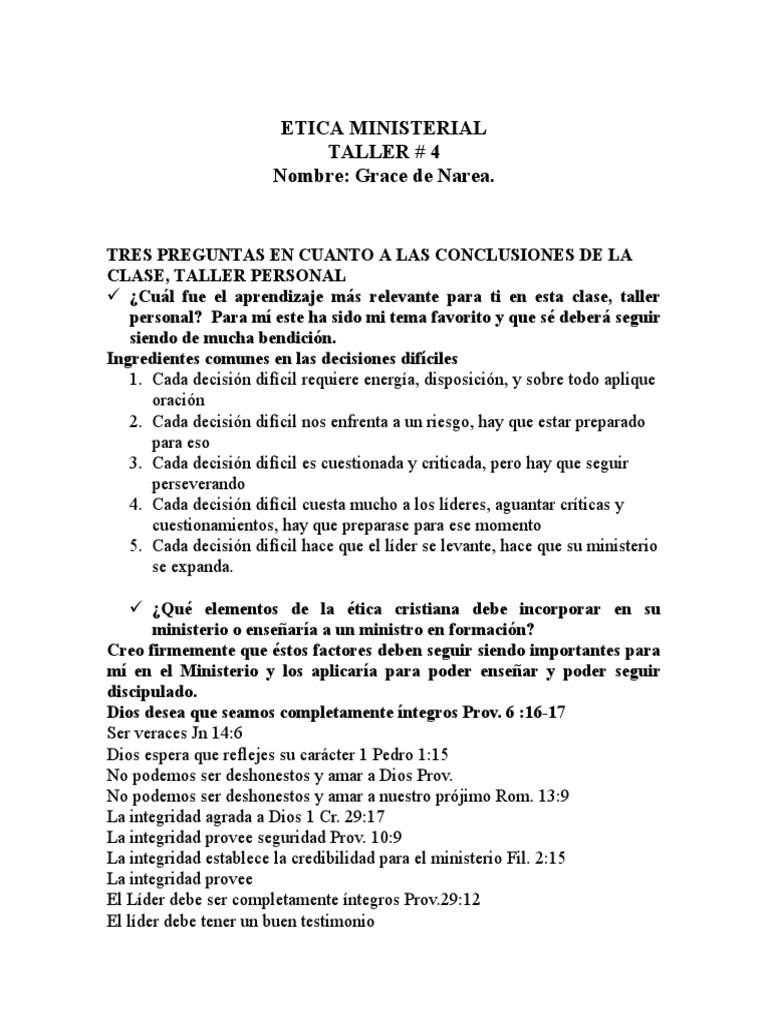 TALLER #4 - Ps Grace | PDF | Amor