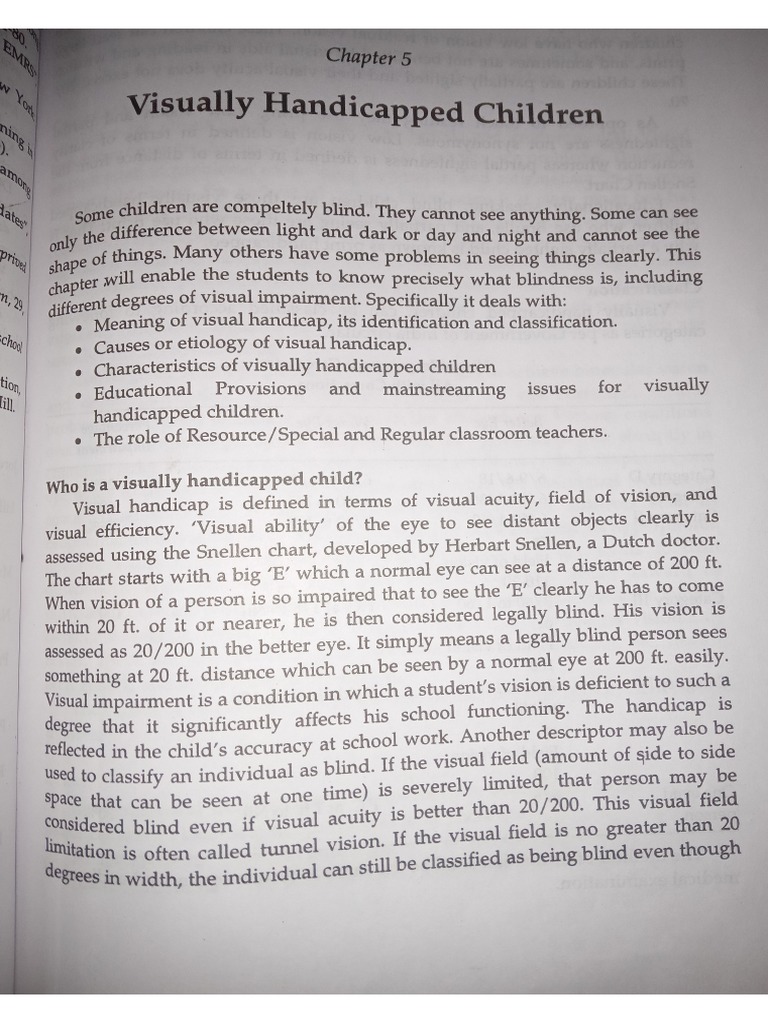 Visually Handicapped | PDF