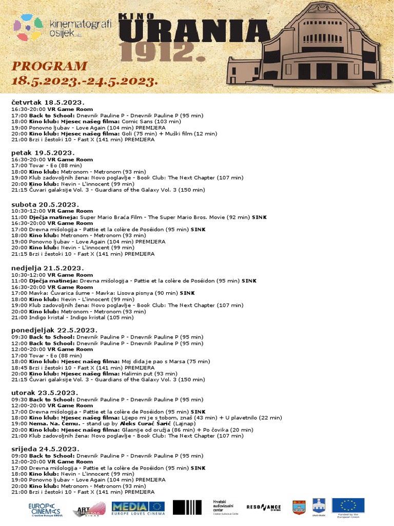 Program Kina Urania 18.5.-24.5.2023 | PDF