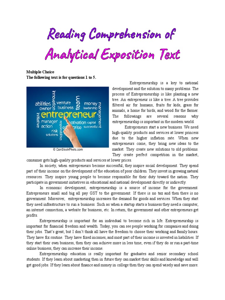 Analytical Exposition Reading Exercise | PDF