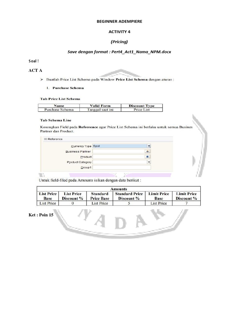 B Adempiere ACT4 | PDF