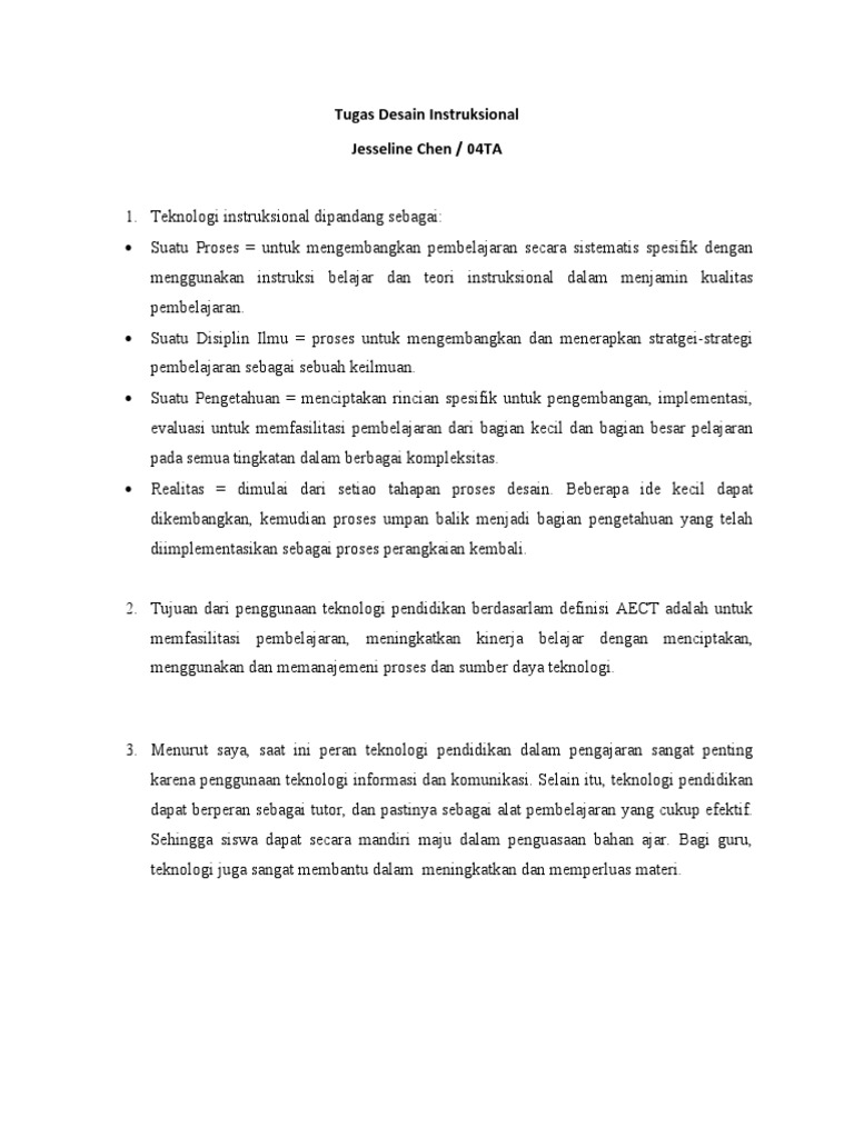 Tugas Desain Instruksional | PDF