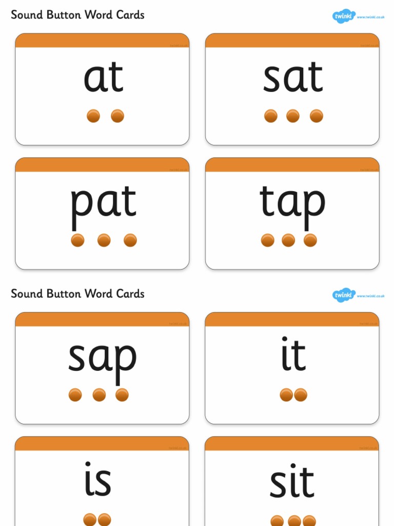 T L 005 Phase 2 Sound Button Word Cards Ver 3 | PDF