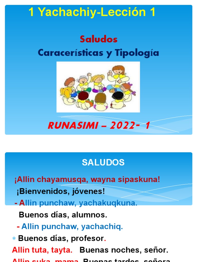 1 Yachana - Lección 1 | PDF