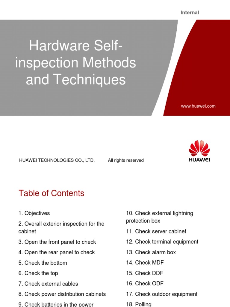 Huawei Hardware Inspection Techniques | PDF | Cable | Optical Fiber