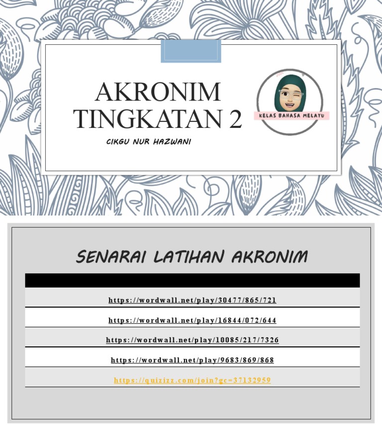 Latihan Akronim Tingkatan 2 Latest | PDF