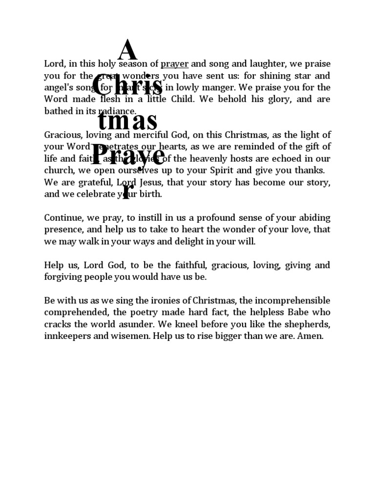 Christmas Prayer and Reflection | PDF