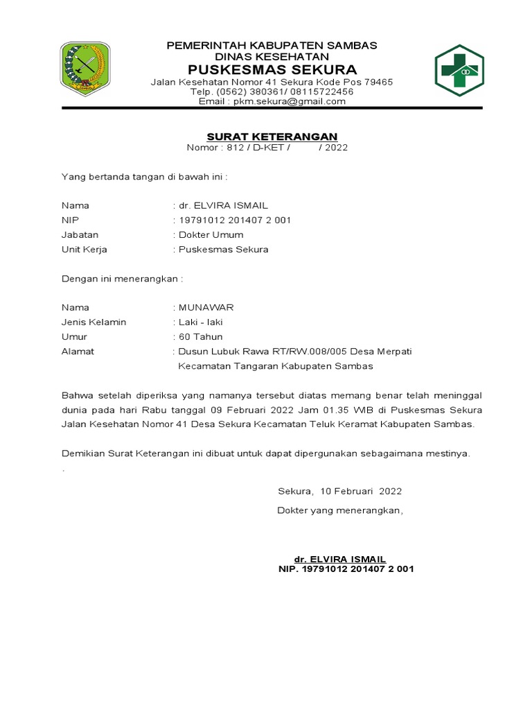 Surat Keterangan Kematian | PDF