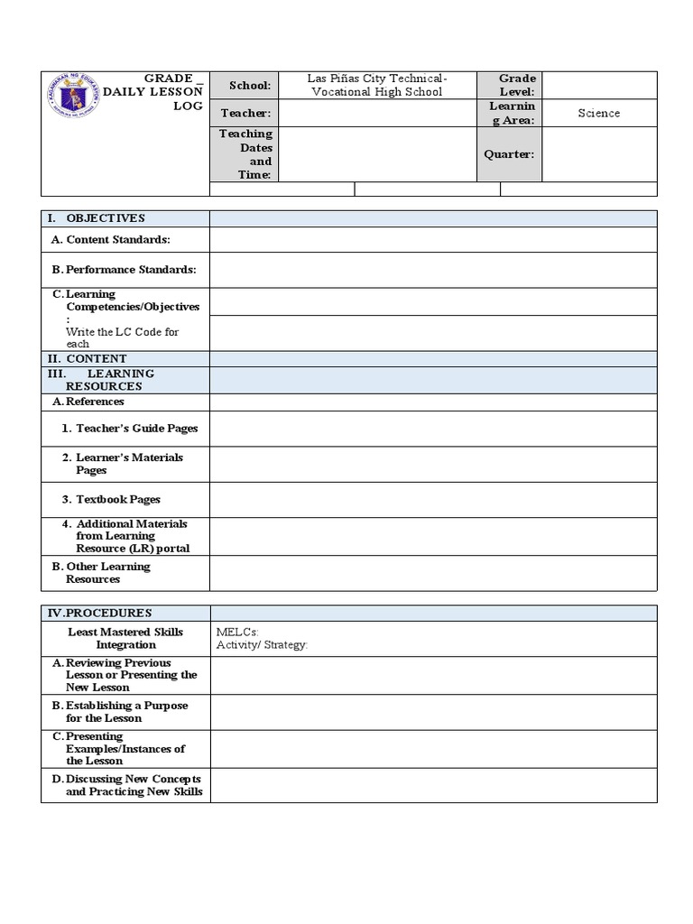 DLP Template | PDF | Career & Growth