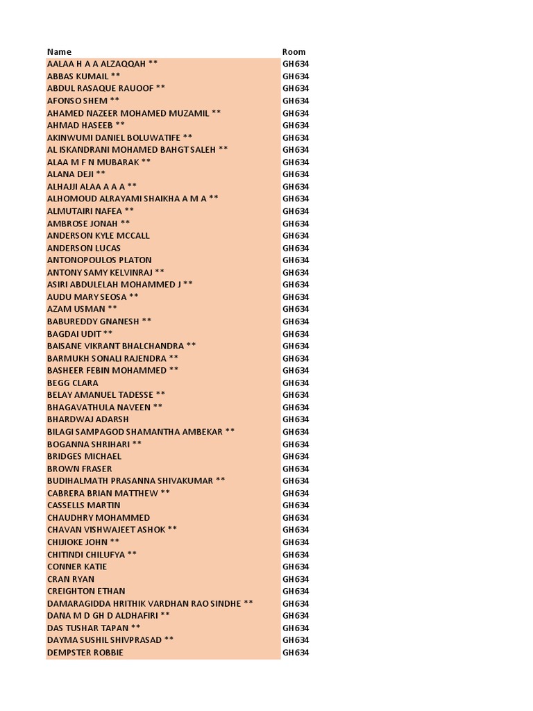 EF932 Exam Room Allocation | PDF