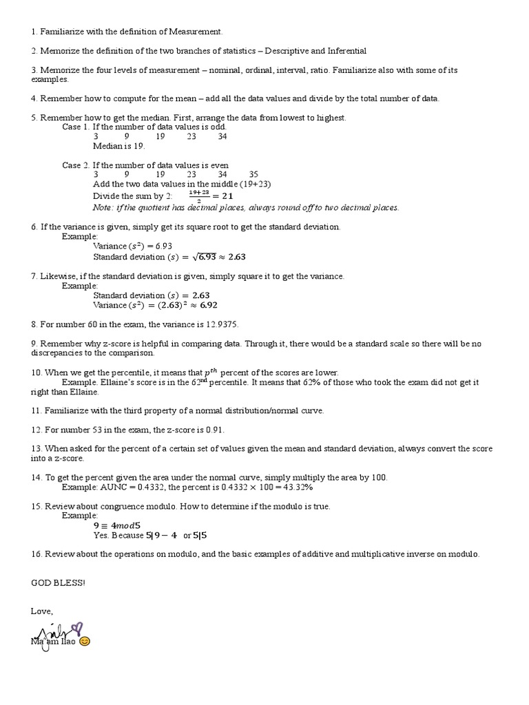 Final Reviewer MMW 1 | PDF | Standard Deviation | Standard Score