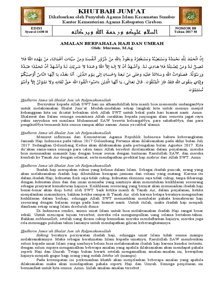 Amalan Berpahala Haji Dan Umrah 1 | PDF