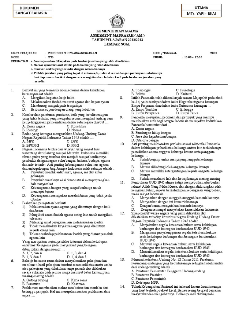 US PKN IX Kls 9 2023 | PDF