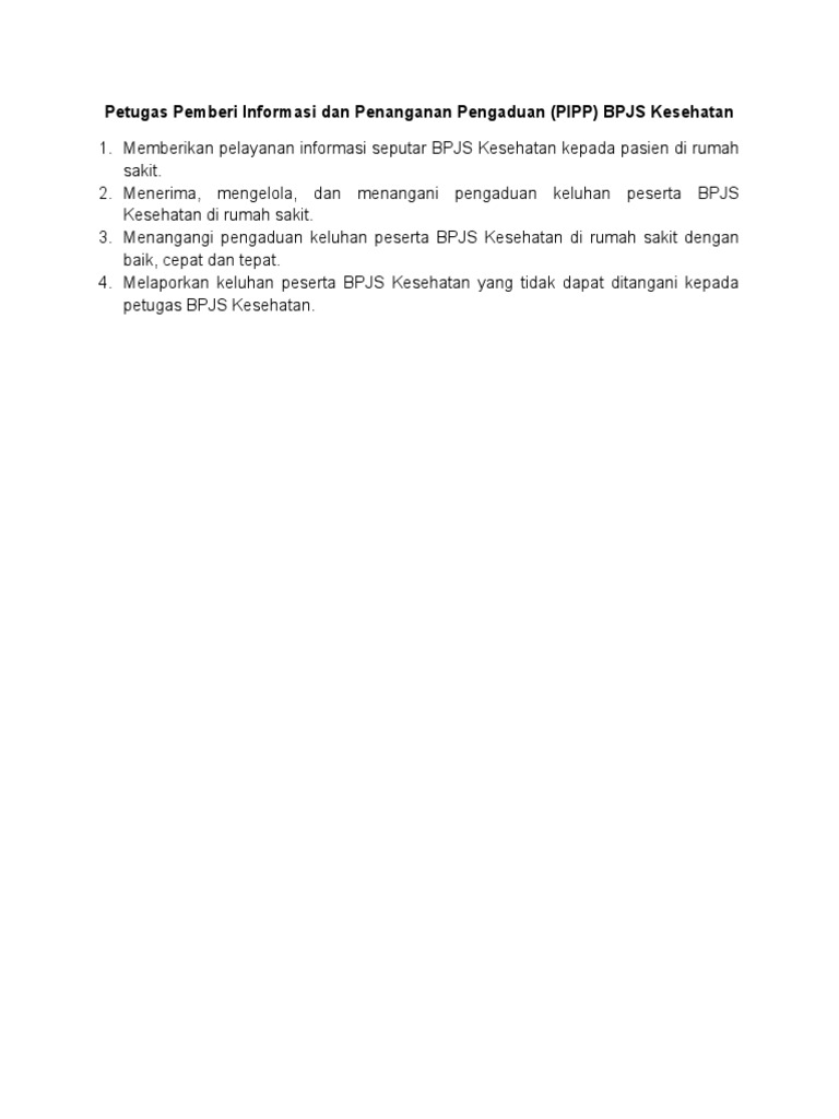 Pipp Bpjs Kesehatan | PDF