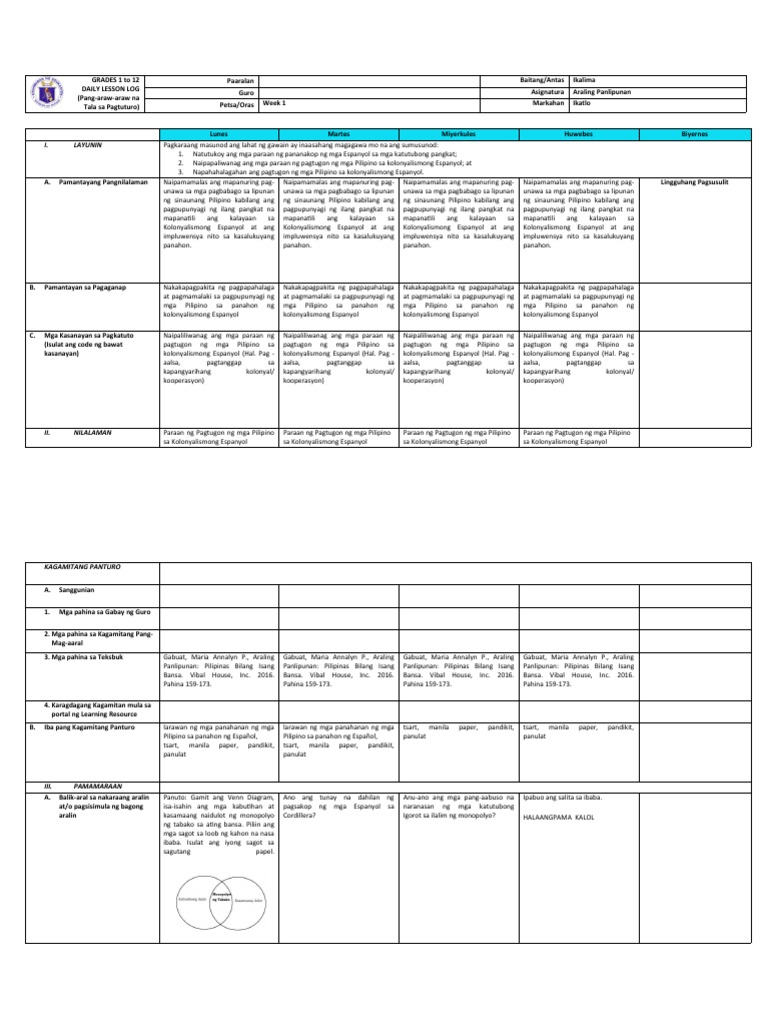 Araling-Panlipunan-dll-3RD-QTR - WEEK 8 | PDF