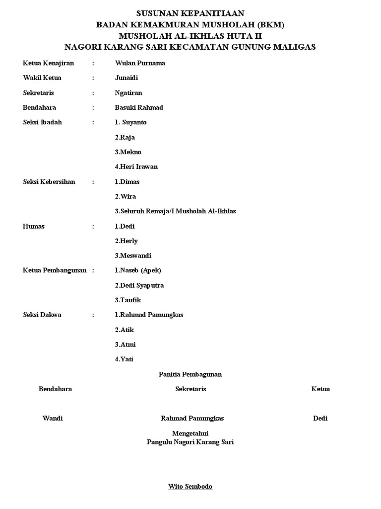 Susunan Kepanitiaan | PDF Susunan Kepanitiaan | PDF