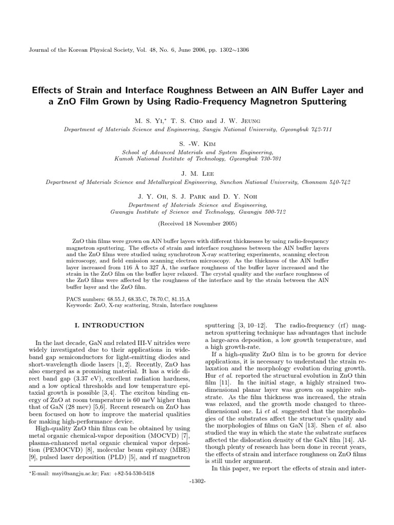 Strejn Effects Of Strain And Interface Roughness Between An Aln