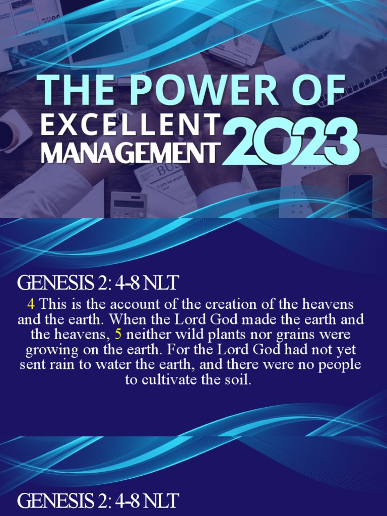 THE POWER OF EXCELLENT MANAGEMENT 2023 by Apostle Abraham | PDF