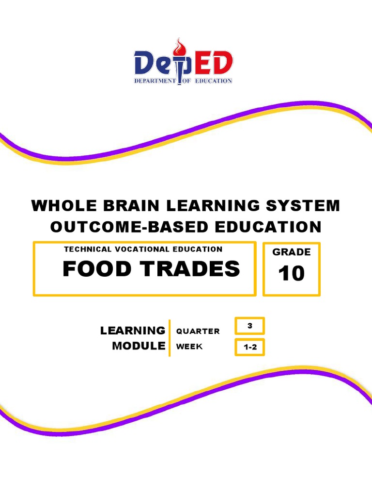 Grade 10 FOODTRADES TVE Q3WK1 2 | PDF