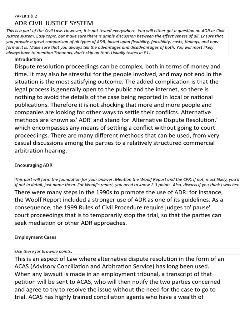 ADR Civil Justice System | PDF | Mediation | Alternative Dispute Resolution