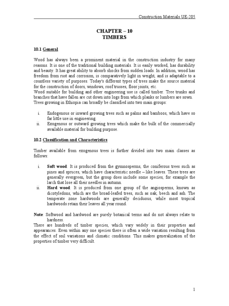 Chapter 10 Timber | PDF | Lumber | Wood