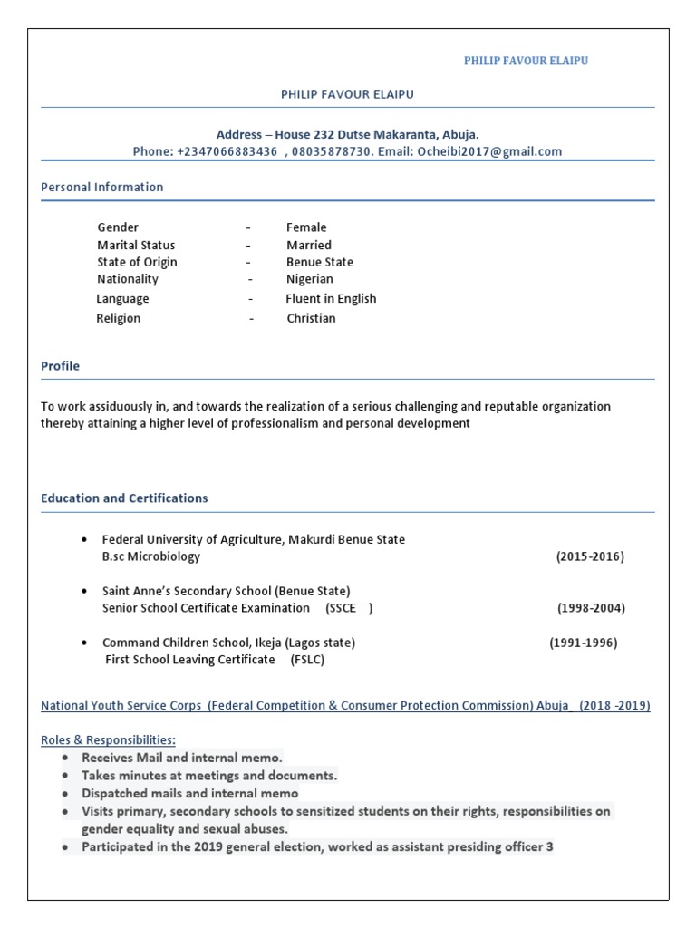 Philip Elaipu's Professional Resume | PDF