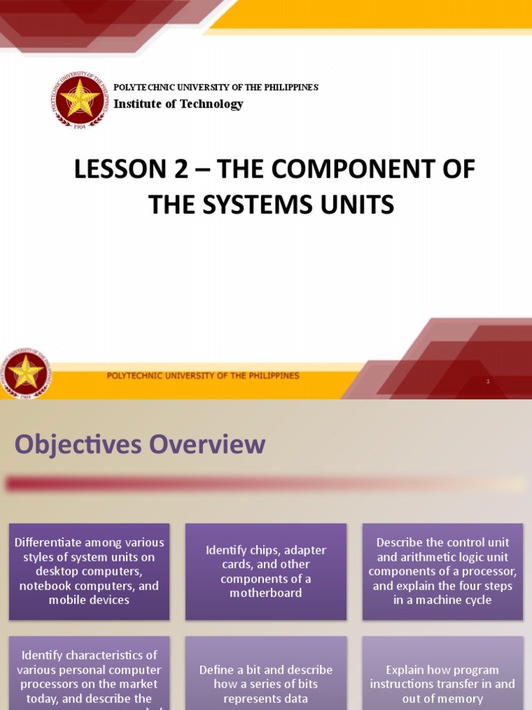 Lesson 2 The Components of The Systen Unit 1 | PDF