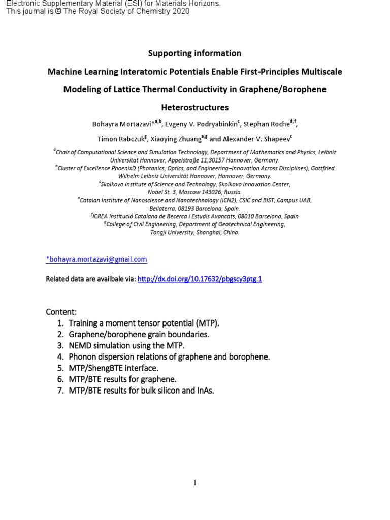 Supple ML Graphene Borophene Heterostructures | PDF