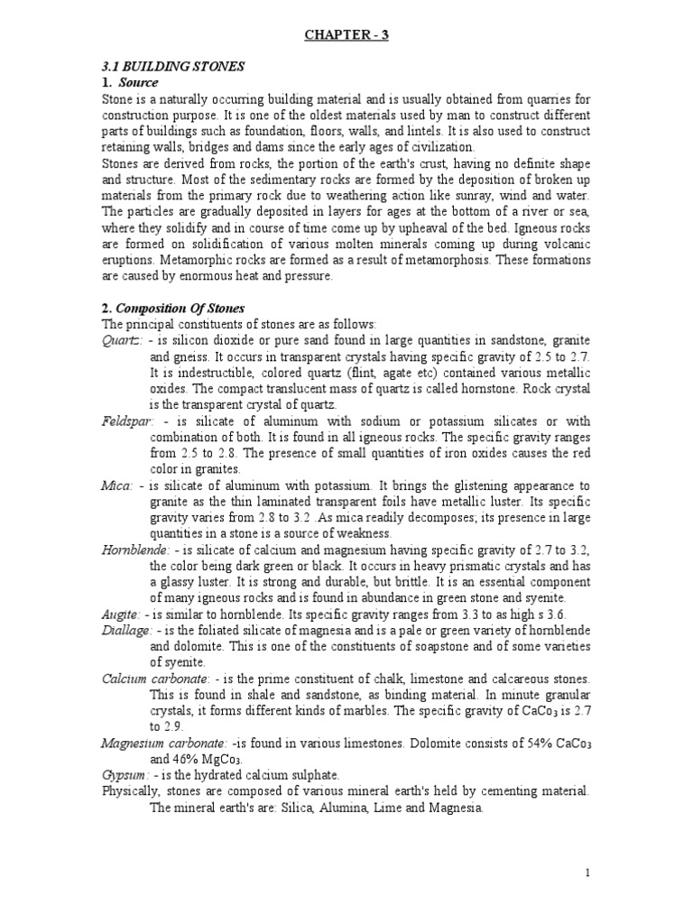 Chapter 3 Stones | PDF | Rock (Geology) | Igneous Rock