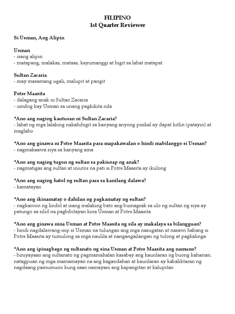 1stQtr FIL Reviewer | PDF