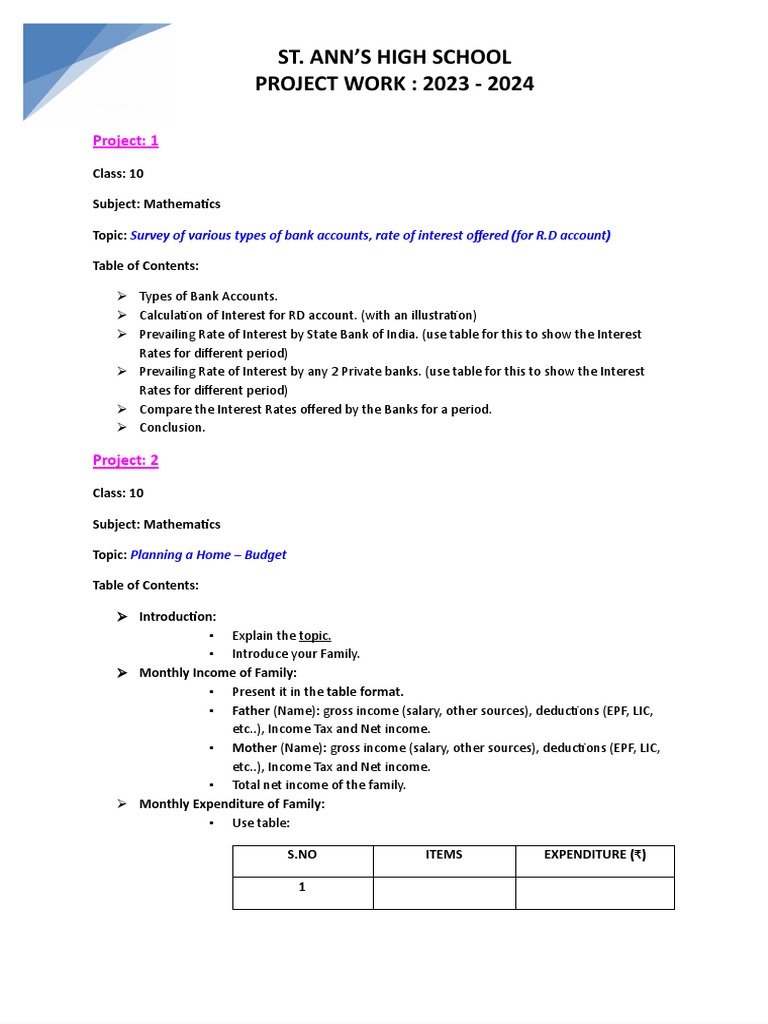 2023-2024 Grade 10 Maths Project | PDF