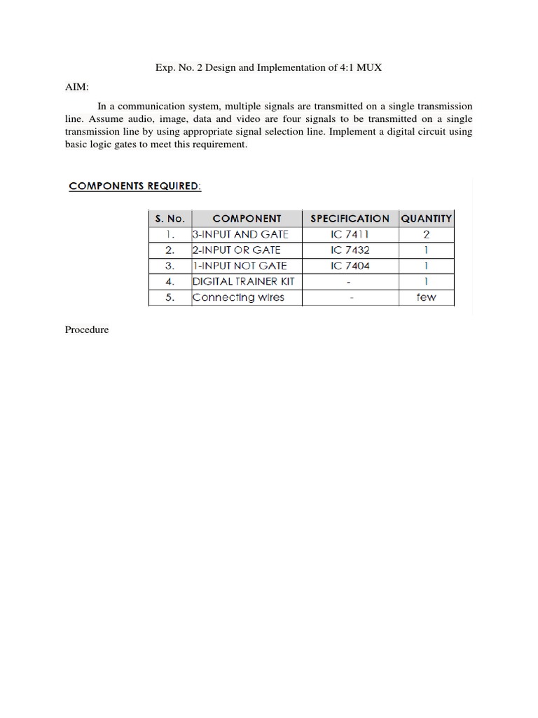 Exp 3 - Multiplexer - SW | PDF