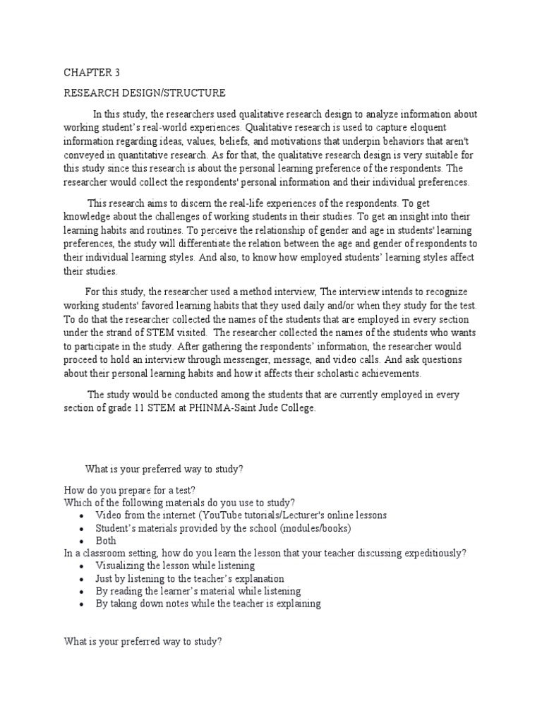 Grade 11 Working Students' Learning Styles and Routines | PDF ...