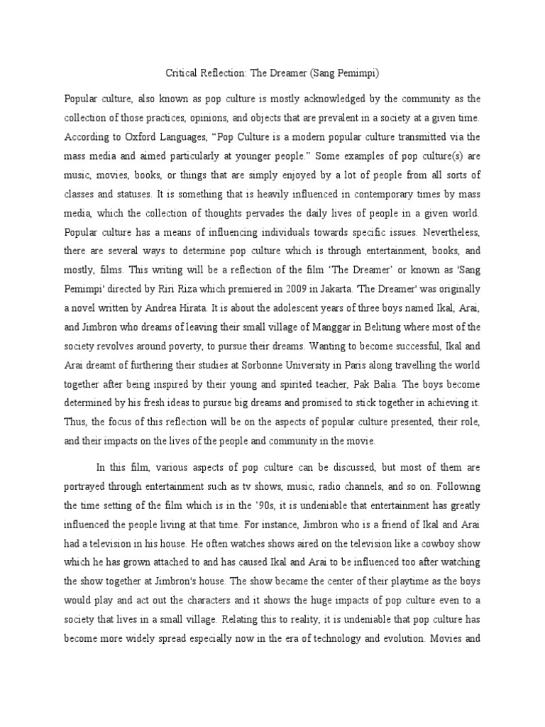 Pop Culture Essay | PDF