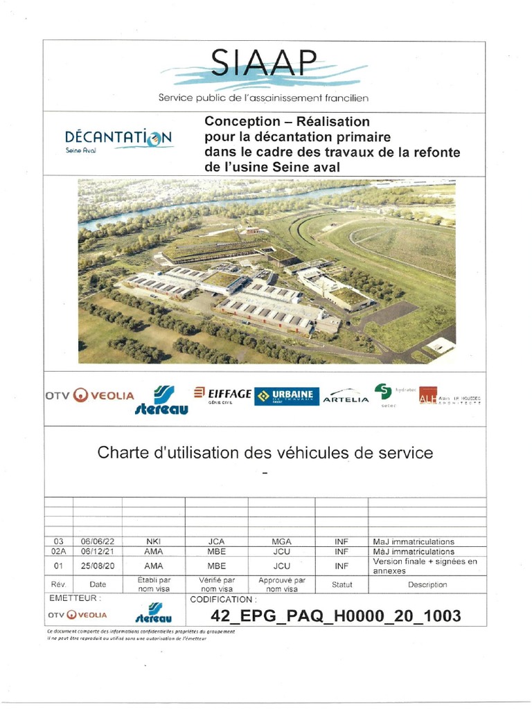 42 - Epg - Adm - H0000 - 22 - 1677 - 01a - Charte D'utilisation Des Vehicules | PDF