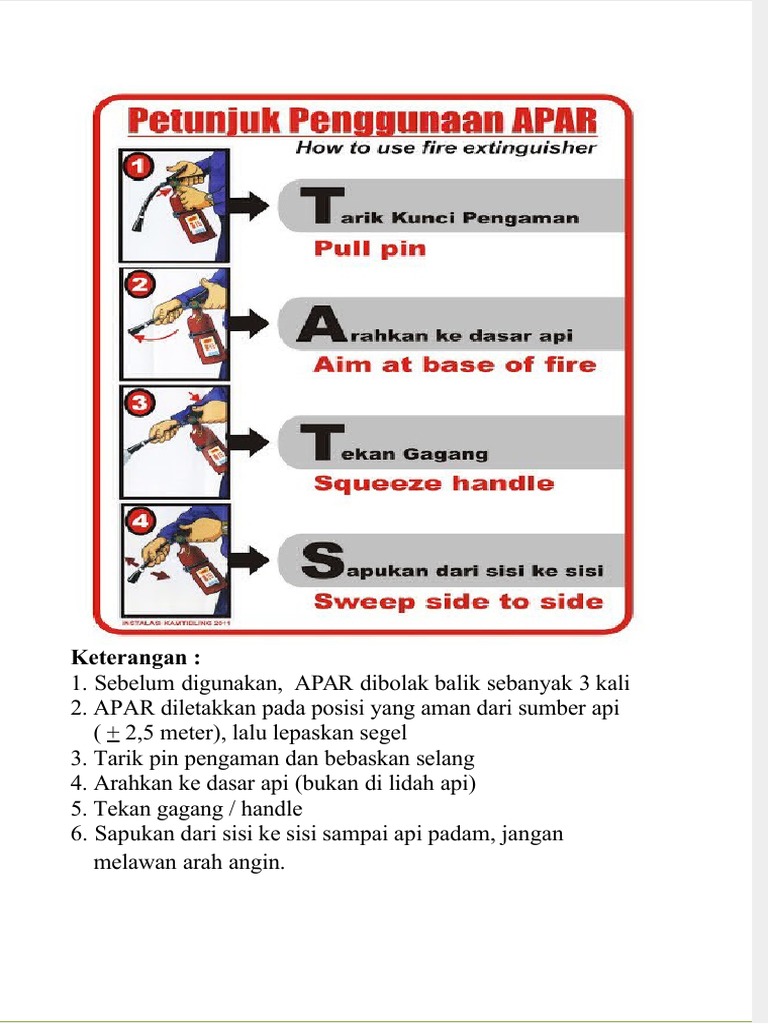 Panduan Penggunaan APAR yang Aman | PDF | Griya & Taman | Kesehatan ...