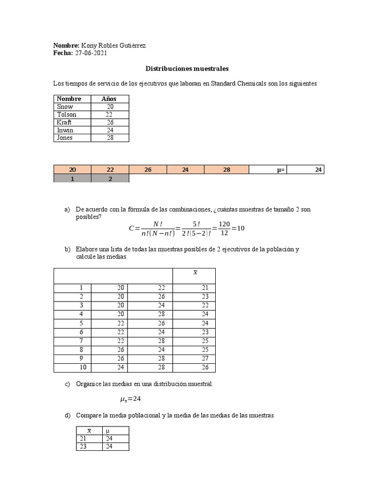 Estadistica II Distribucion Muestral | PDF