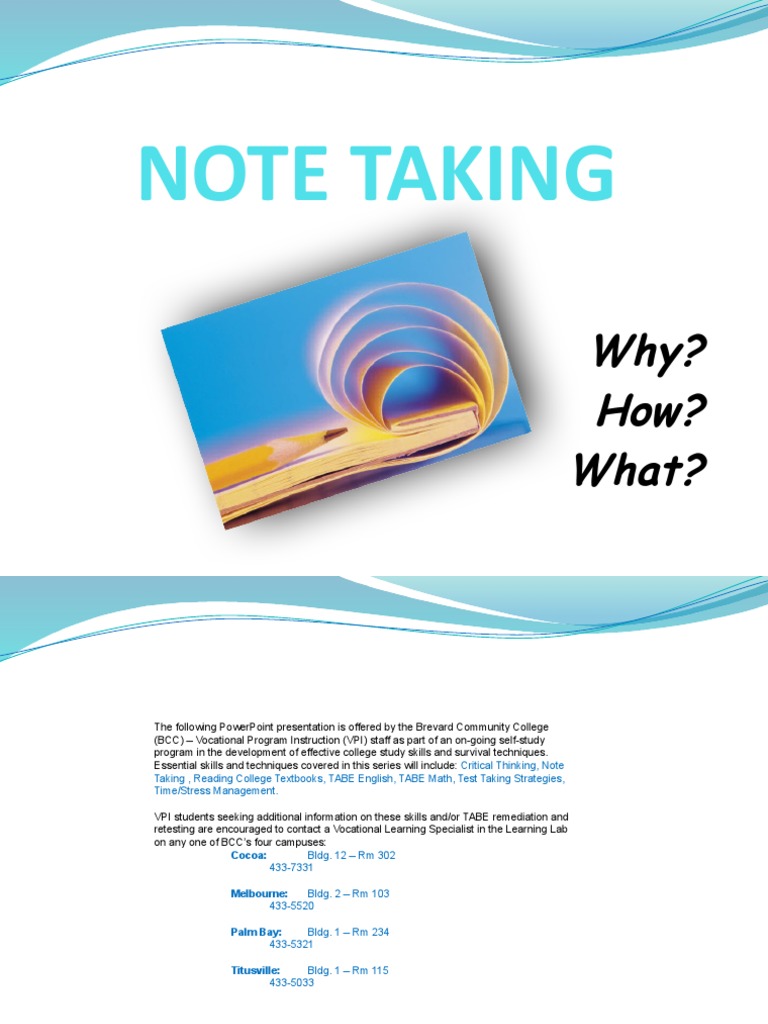 Notetaking | PDF | Study Skills | Lecture