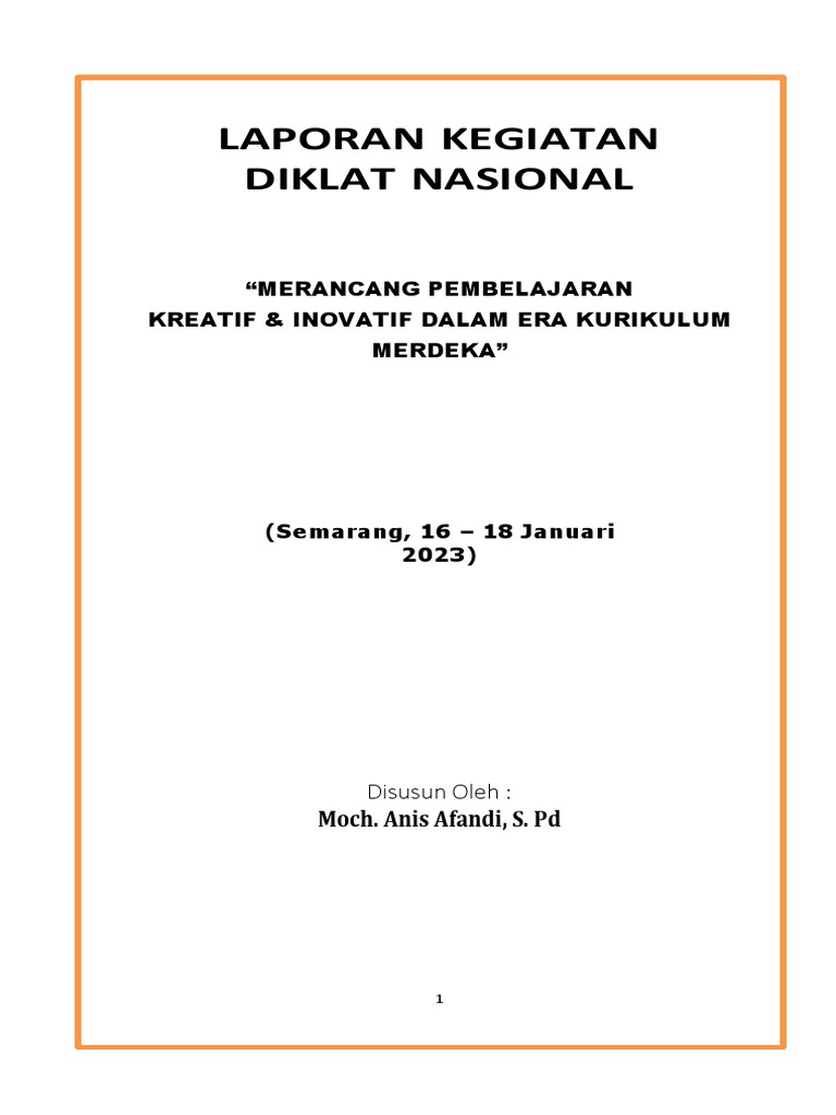 21 Laporan Pengembangan Diri Diklat | PDF | Ilmu Sosial