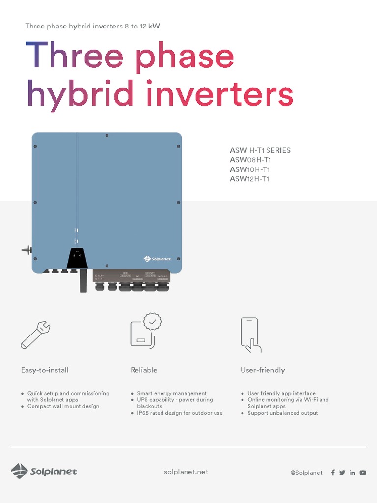 SOLPLANET-Datasheet Hybrid H-T1 Series 0722 Global EN | PDF