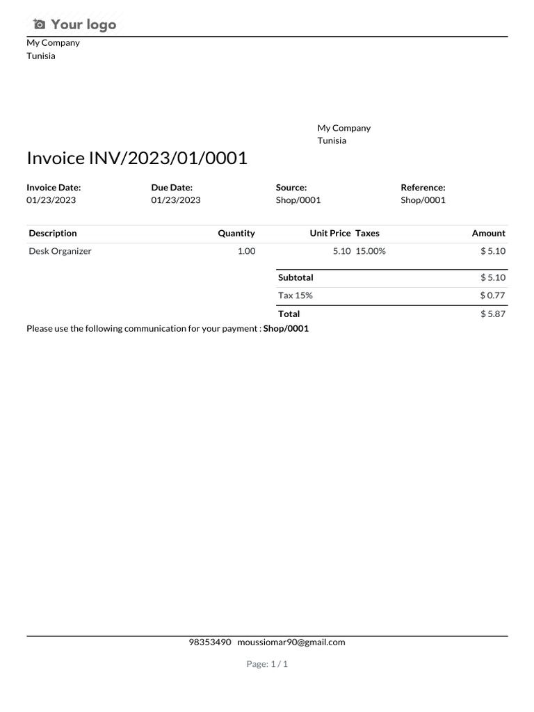 Invoice - Shop_0001 | PDF