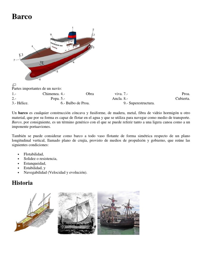 Historia y Clasificación de Barcos | PDF | Tipos de barcos | Barcos