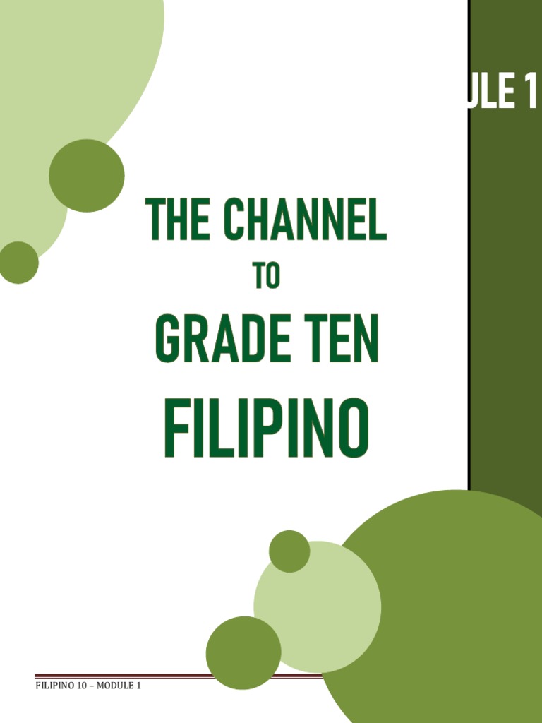 Module 1 Filipino 10 Compressed | PDF